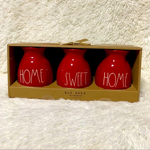 Rae Dunn | Accents | Nwt Rae Dunn Home Sweet Home Ceramic Bud Vases Red ...